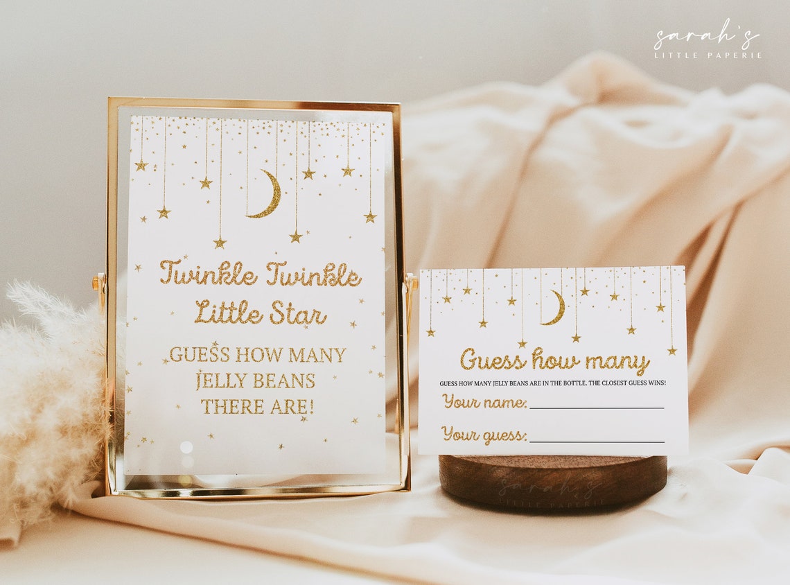 Guess How Many Candies Sign, Twinkle Twinkle Little Star Baby Shower ...