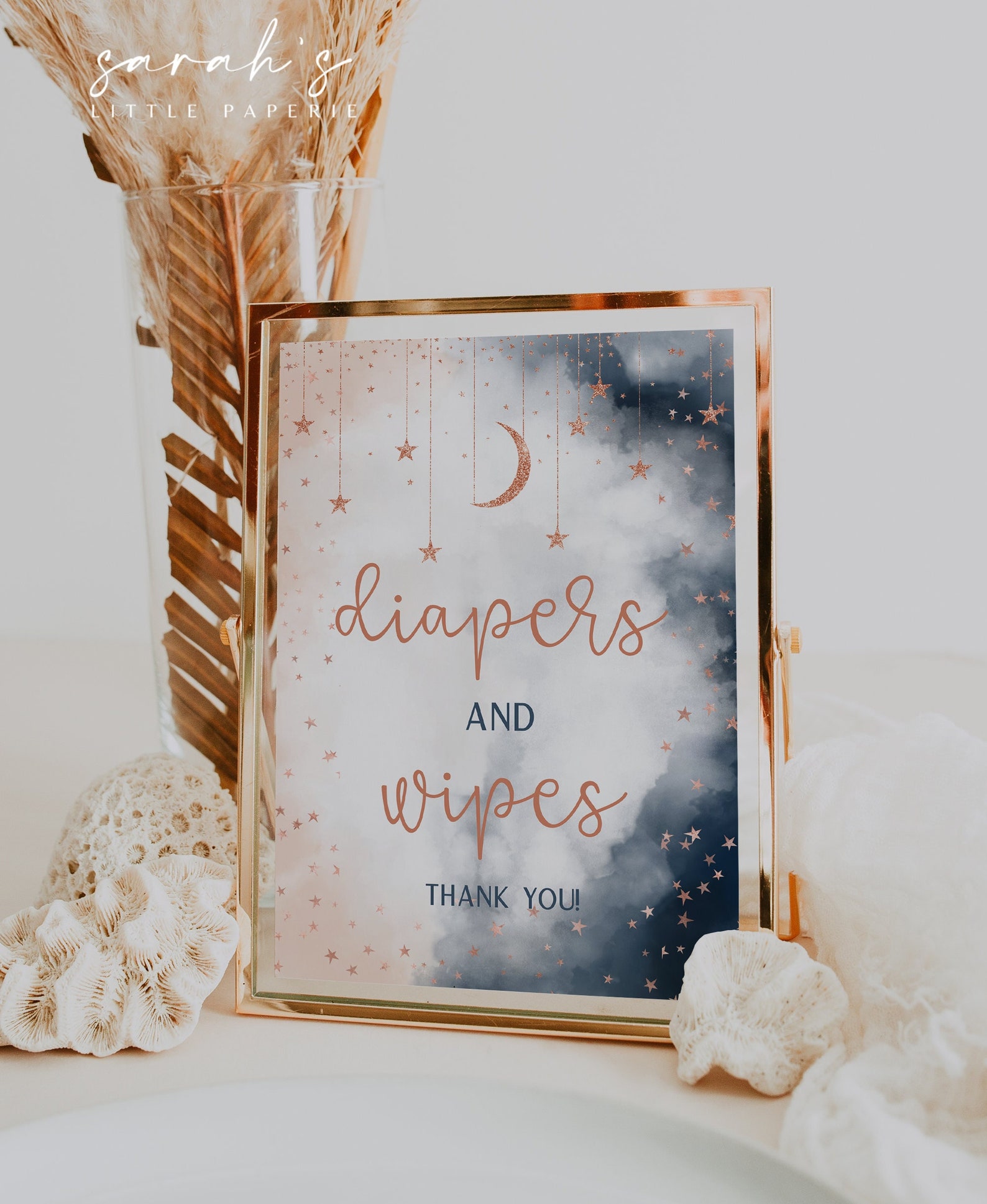 Diapers and Wipes Sign Gender Reveal Sign Blush & Navy | Etsy