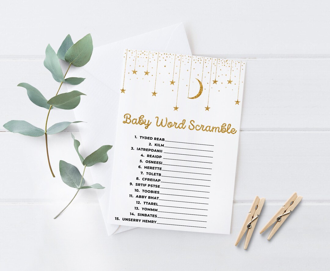 Word Scramble Baby Shower Game, Baby Shower Game,twinkle Twinkle Little ...