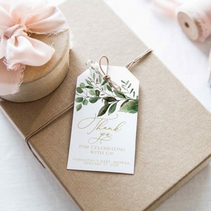 Editable Greenery Favor Tag, Botanical Themed Favor Tag , Printable ...