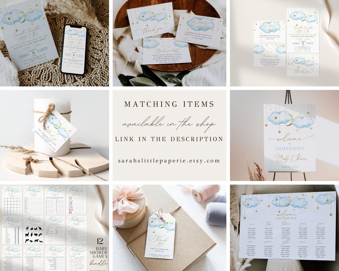 Birthday Calendar Twinkle Twinkle Little Star Baby Shower | Etsy