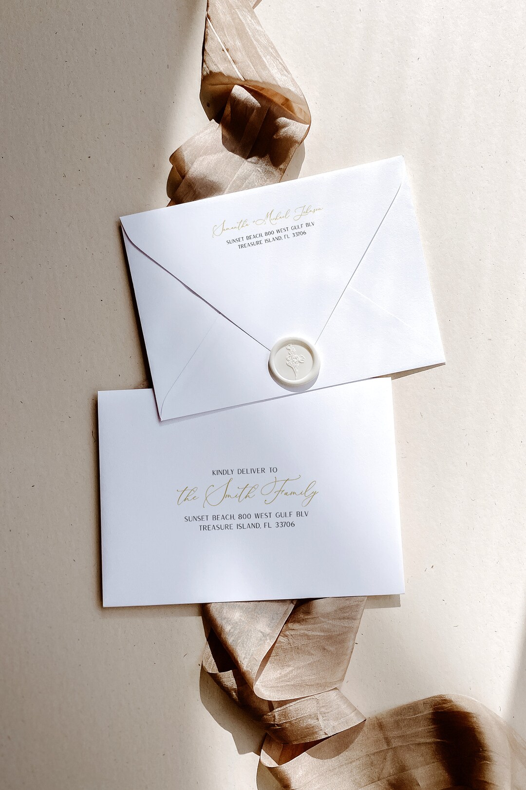 Printable Envelope Address Template, Modern Elegant Address Label ...