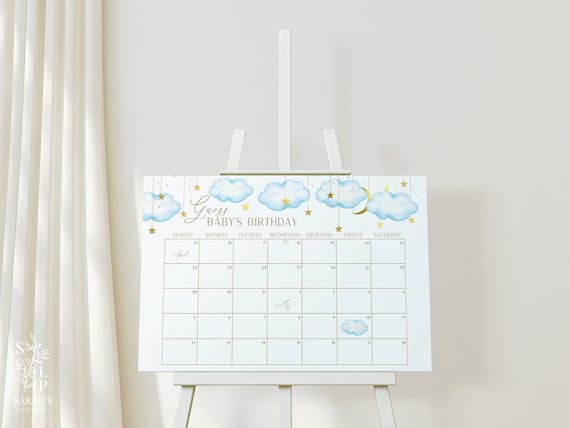 Birthday Calendar Twinkle Twinkle Little Star Baby Shower | Etsy