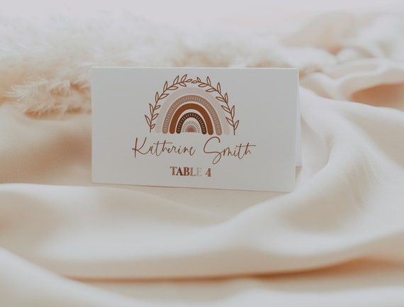 Bohemian Rainbow Place Cards Food Tents Muted Earthy Tones - Etsy