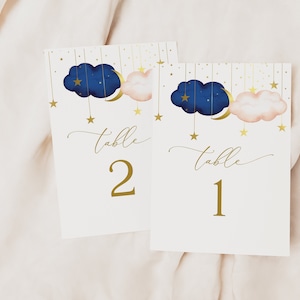 Blush and Navy Table Numbers, Twinkle Twinkle Little Star Table Numbers ...