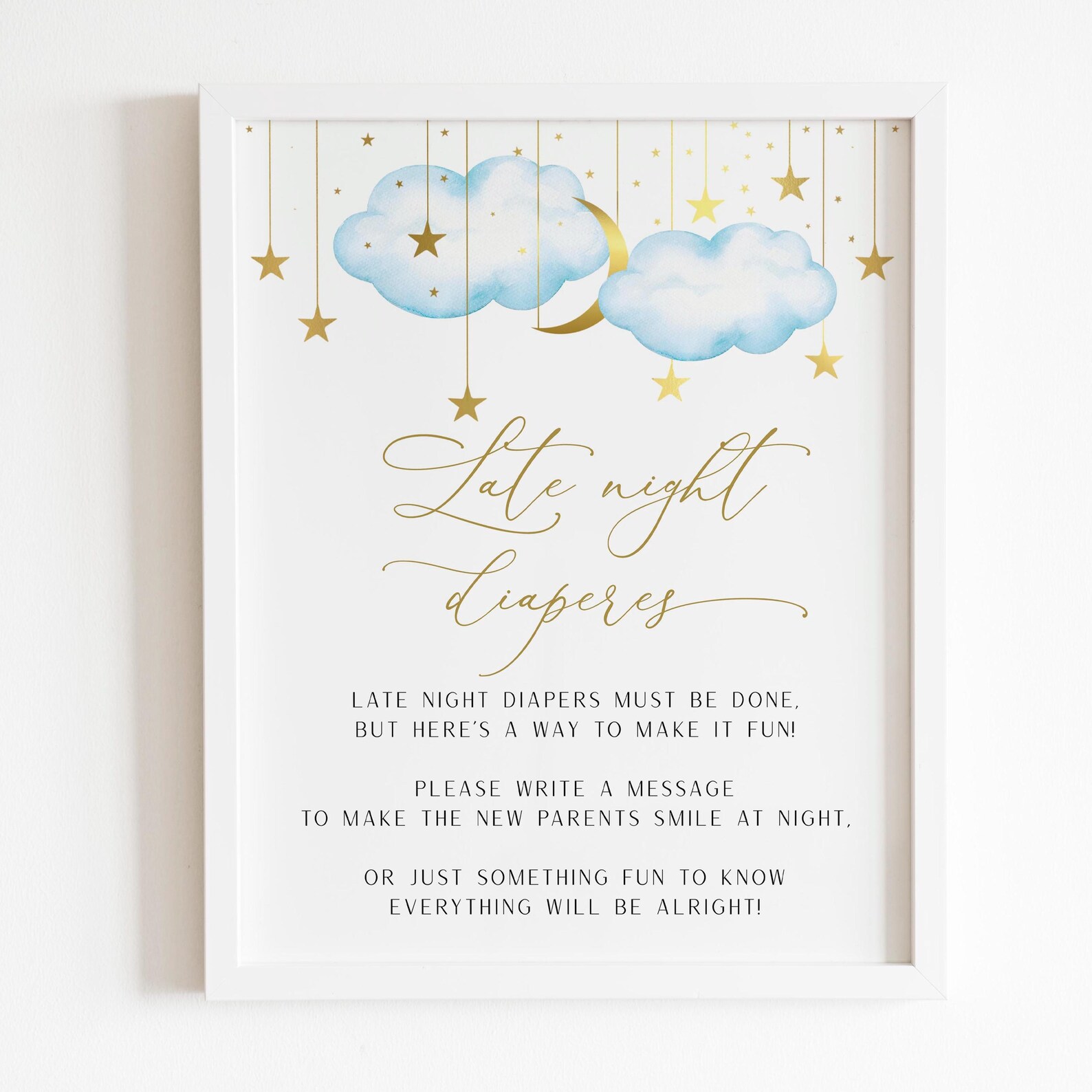Late Night Diapers Sign, 8 X 10", Twinkle Twinkle Little Star Baby ...