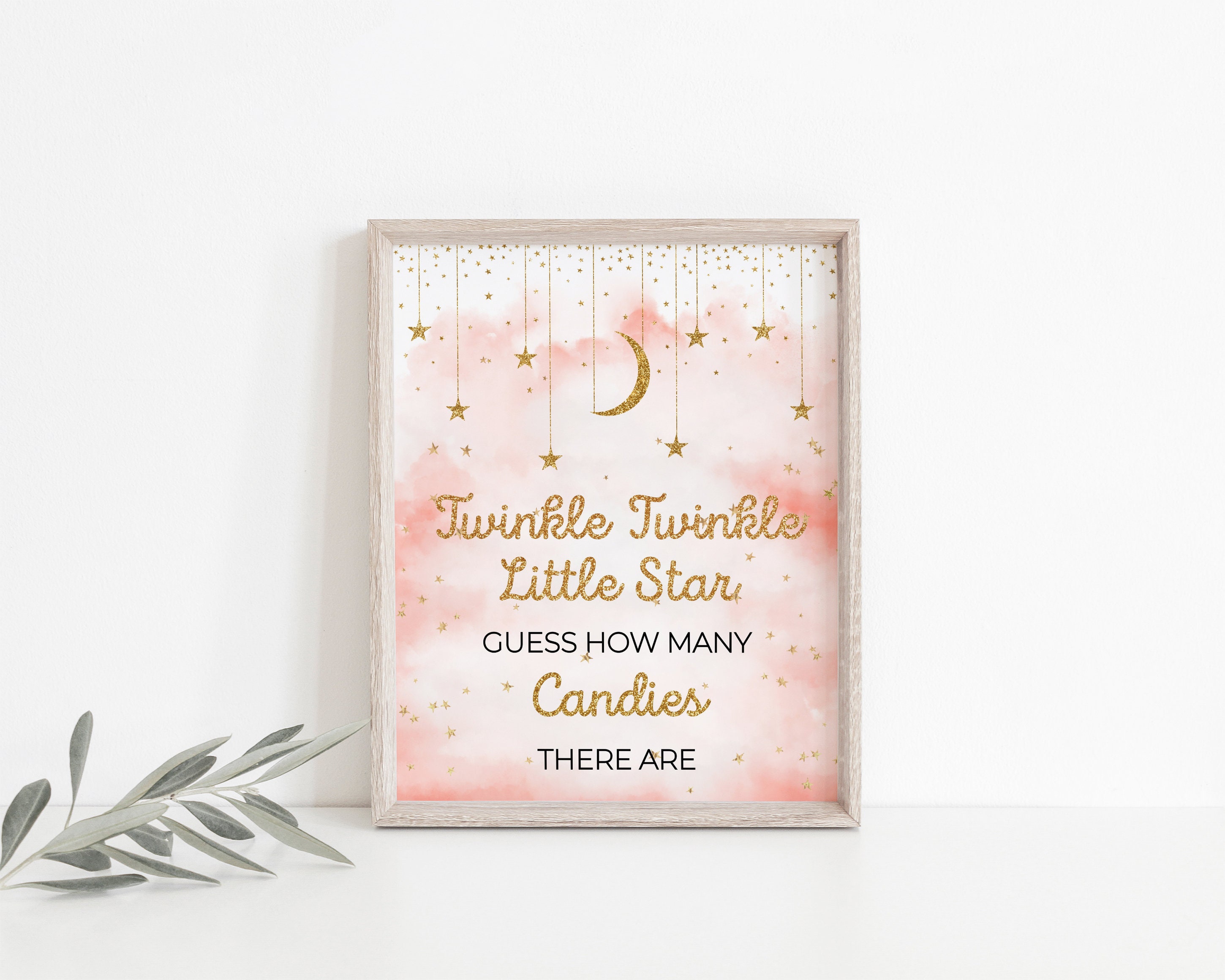 Guess How Many Candies Sign, Twinkle Twinkle Little Star Baby Shower ...