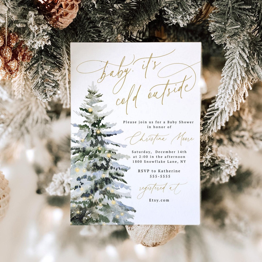 Editable Baby Its Cold Outside Invitation, Baby Shower Winter ...