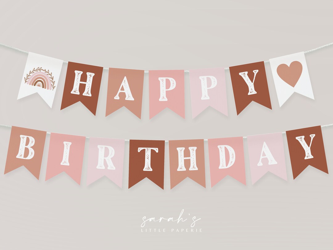 Printable Bohemian Rainbow Banner, Bohemian Rainbow Flag Banner ...