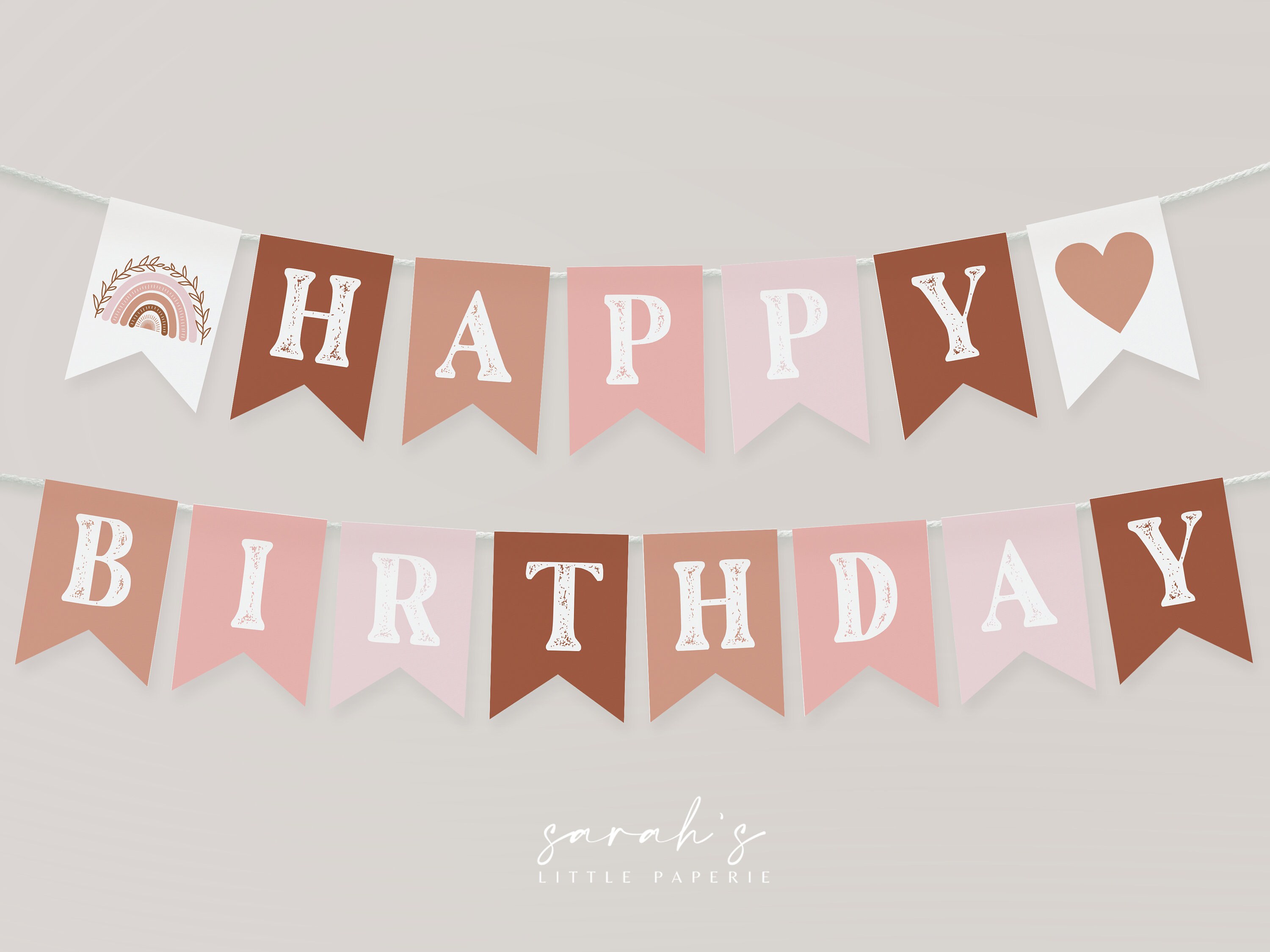 Printable Bohemian Rainbow Banner, Bohemian Rainbow Flag Banner ...