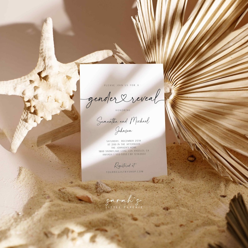 Modern Gender Reveal Invitation Gender Neutral Invitation - Etsy