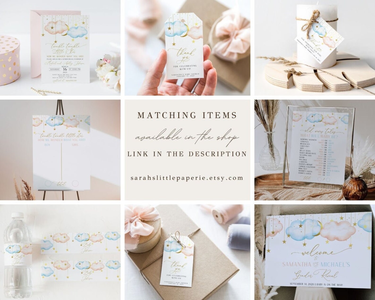 Twins Twinkle Twinkle Little Star Sign Gender Reveal Sign | Etsy