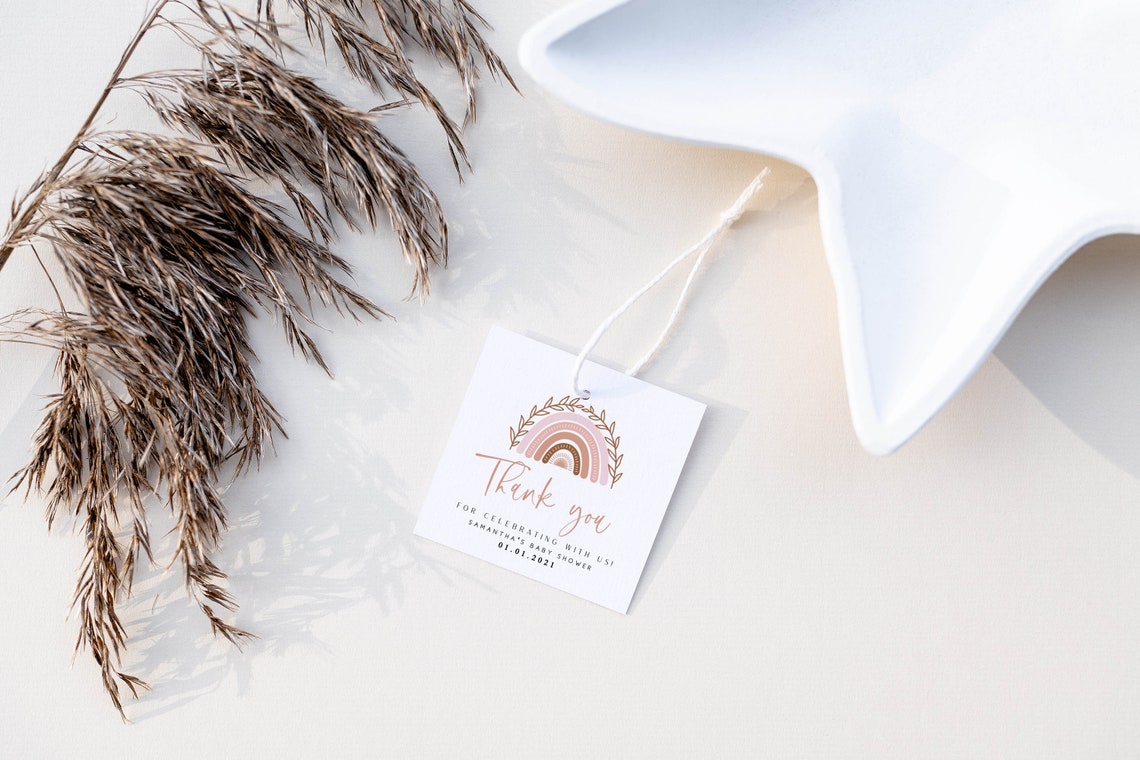 Rainbow Baby Shower Favor Tags | Rainbow Editable Favor Tags ...