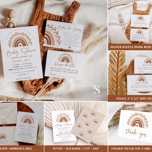 Boho Rainbow Mega Bundle, Baby Shower Mega Bundle, Bohemian Baby Shower ...