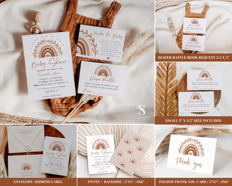 Boho Rainbow Mega Bundle, Baby Shower Mega Bundle, Bohemian Baby Shower ...