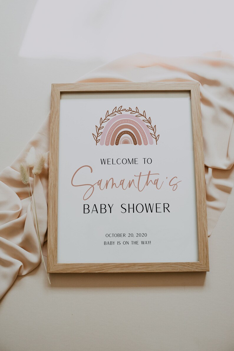 Bohemian Rainbow Baby Shower Sign Bohemian Rainbow Welcome - Etsy