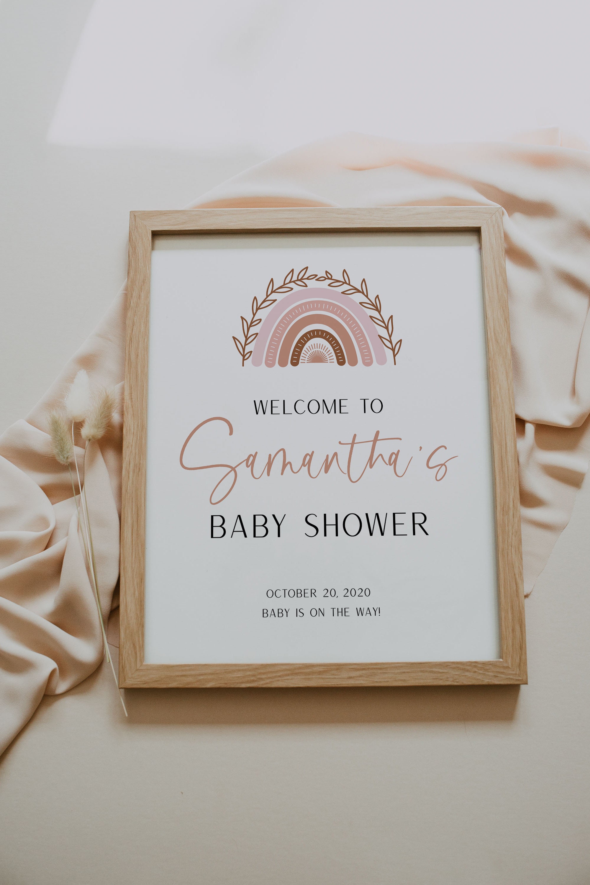 Bohemian Rainbow Baby Shower Sign, Bohemian Rainbow Welcome Sign ...