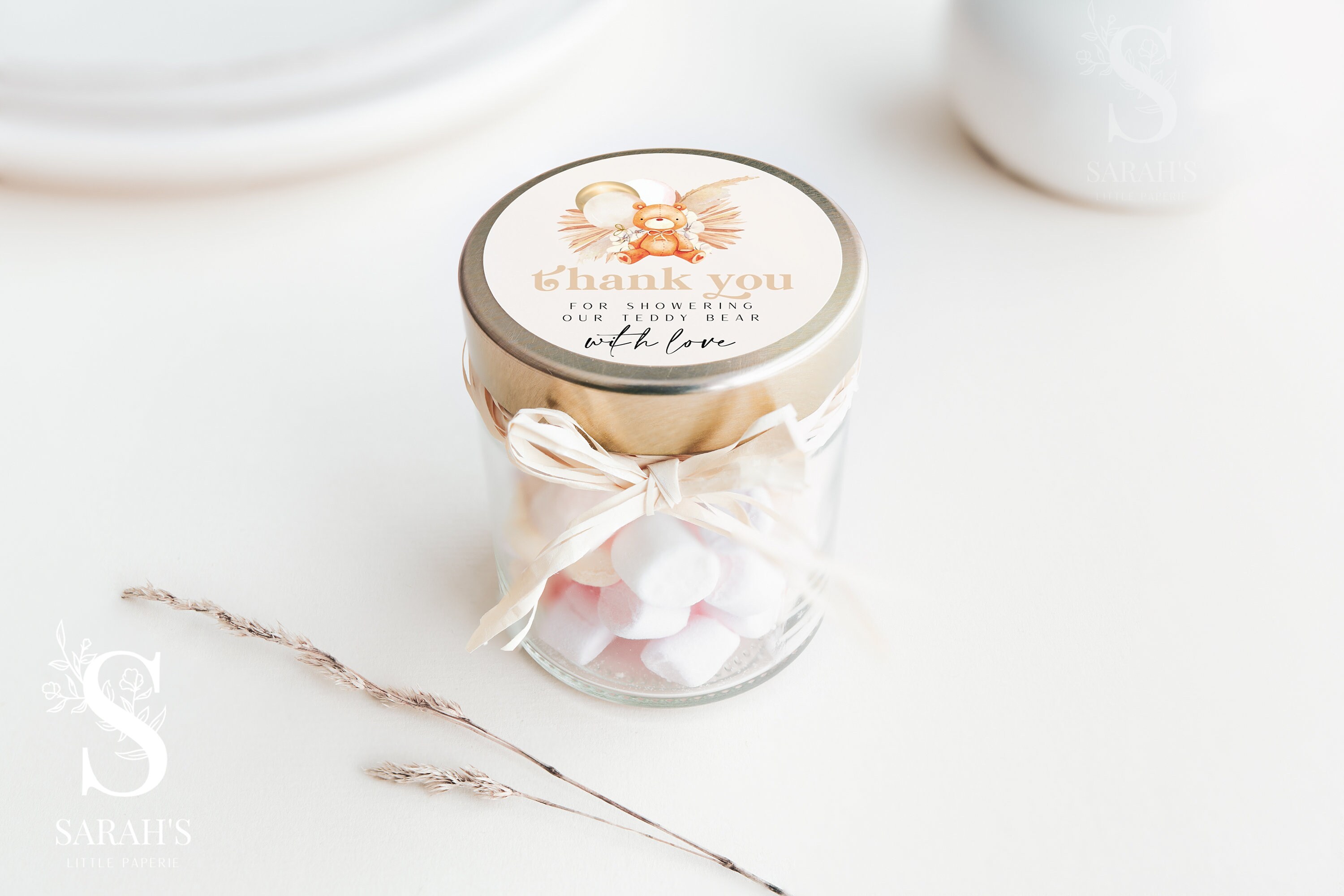 Teddy Bear Editable Sticker Labels Teddy Bear Baby Shower - Etsy