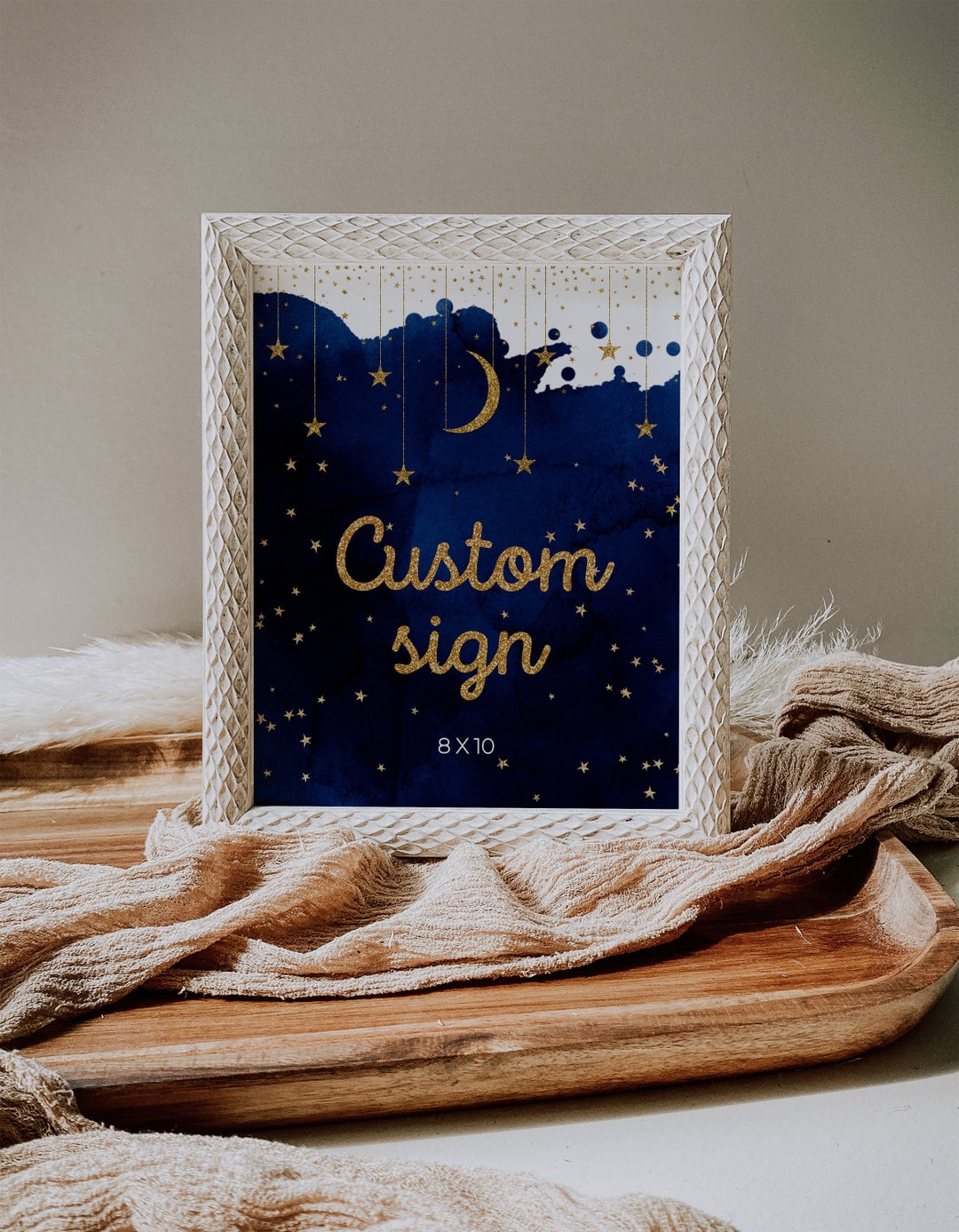 EDITABLE CUSTOM SIGN, Twinkle Twinkle Little Star Custom Sign, Navy and ...