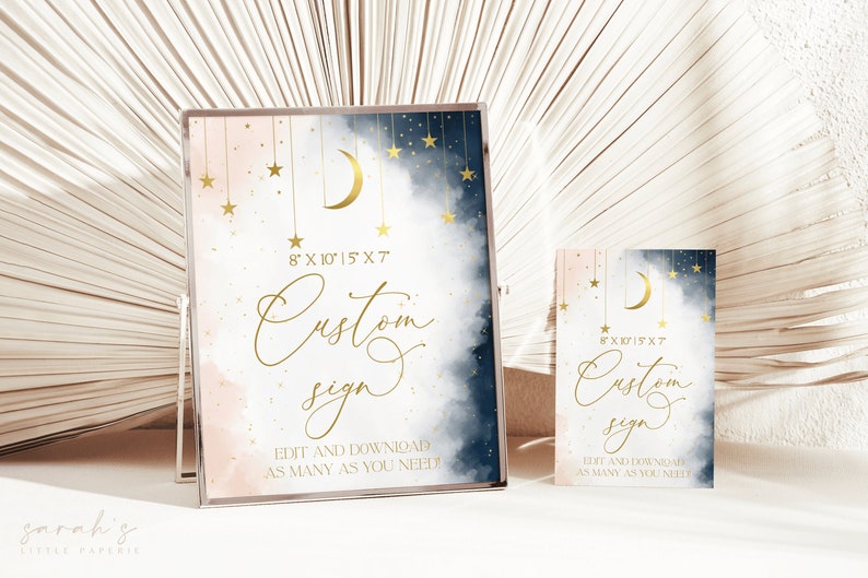 Gender Reveal Custom Sing Gold Moon Stars Custom Sign - Etsy