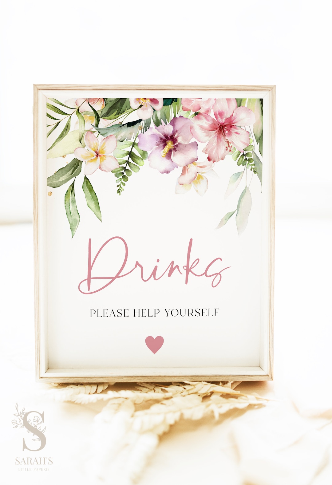 Tropical Drinks Sign, Summer Party Drinks Bar Sign, Baby Shower Drinks ...