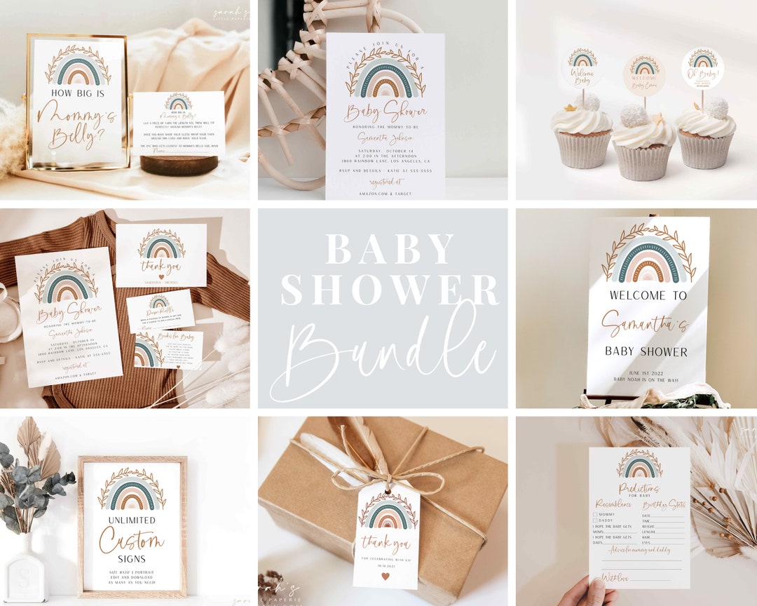 Earthy Colors Rainbow Mega Bundle, Baby Shower Mega Bundle, Boho ...