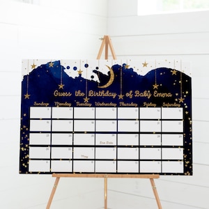 Twinkle Twinkle Little Star Guess Baby's Birthday Sign, Navy Birthday ...