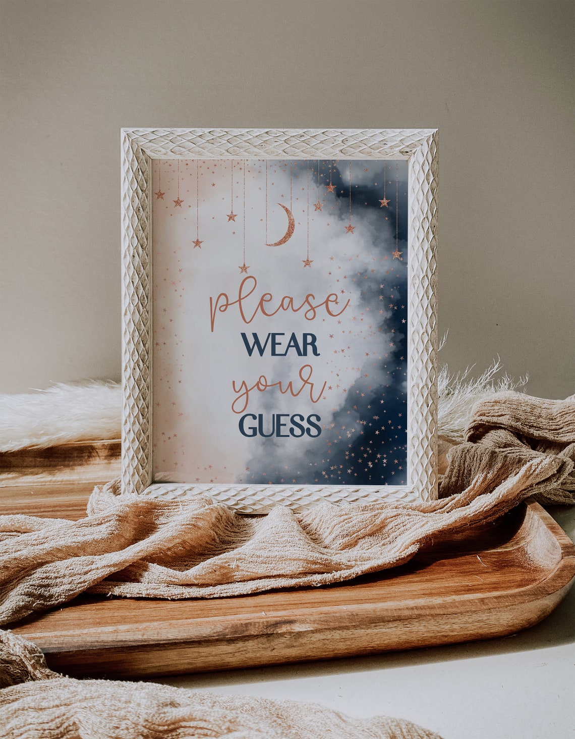 Wear Your Guess Sign Gender Reveal Sign Blush & Navy Gender - Etsy