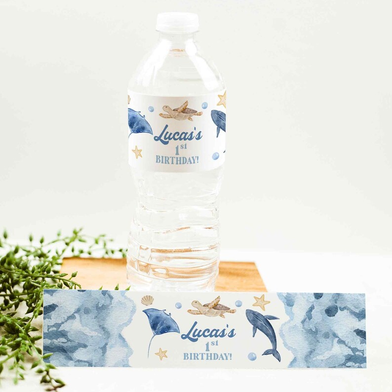 Ocean Birthday Editable Bottle Labels Nautical Kids Birthday - Etsy