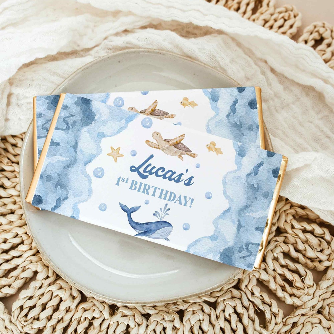 Ocean Birthday Editable Food Labels Tag, Nautical Kids Birthday Party ...