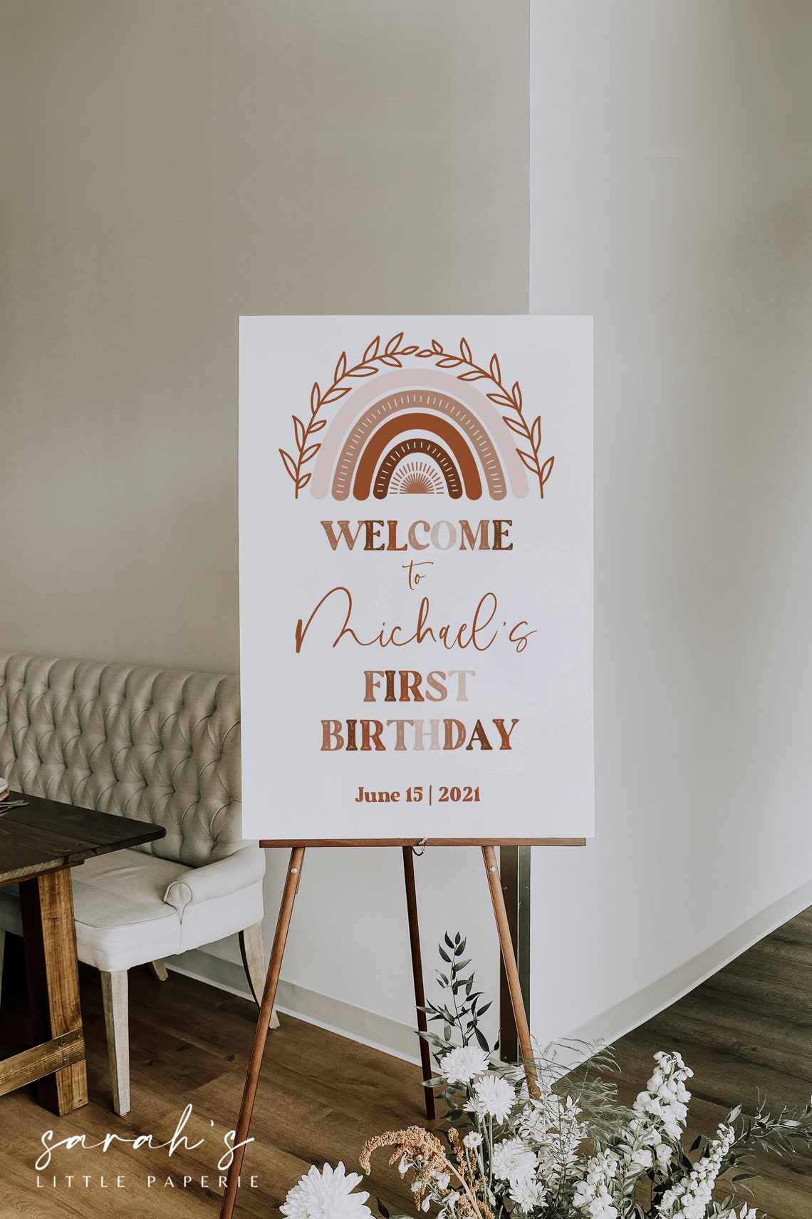 Rainbow Birthday Welcome Sign, Rainbow Welcome Sign, Terracotta First ...