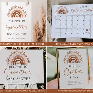 Boho Rainbow Mega Bundle, Baby Shower Mega Bundle, Bohemian Baby Shower ...