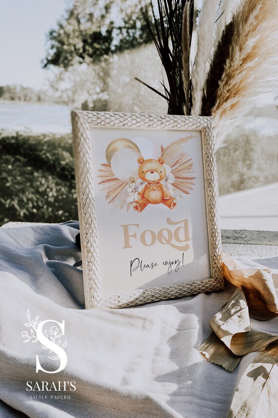 Food Sign Teddy Bear Bar Sign Teddy Bear Baby Shower Food - Etsy