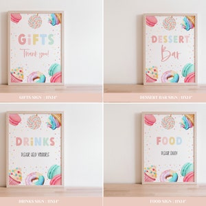 Sweet One Birthday Bundle, Pastel Sweets Birthday Invite Set,, Donut ...
