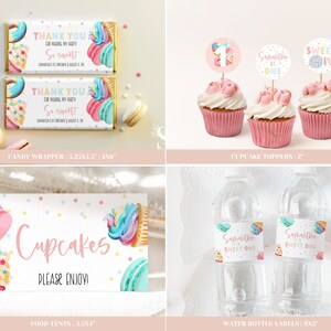 Sweet One Birthday Bundle, Pastel Sweets Birthday Invite Set,, Donut ...