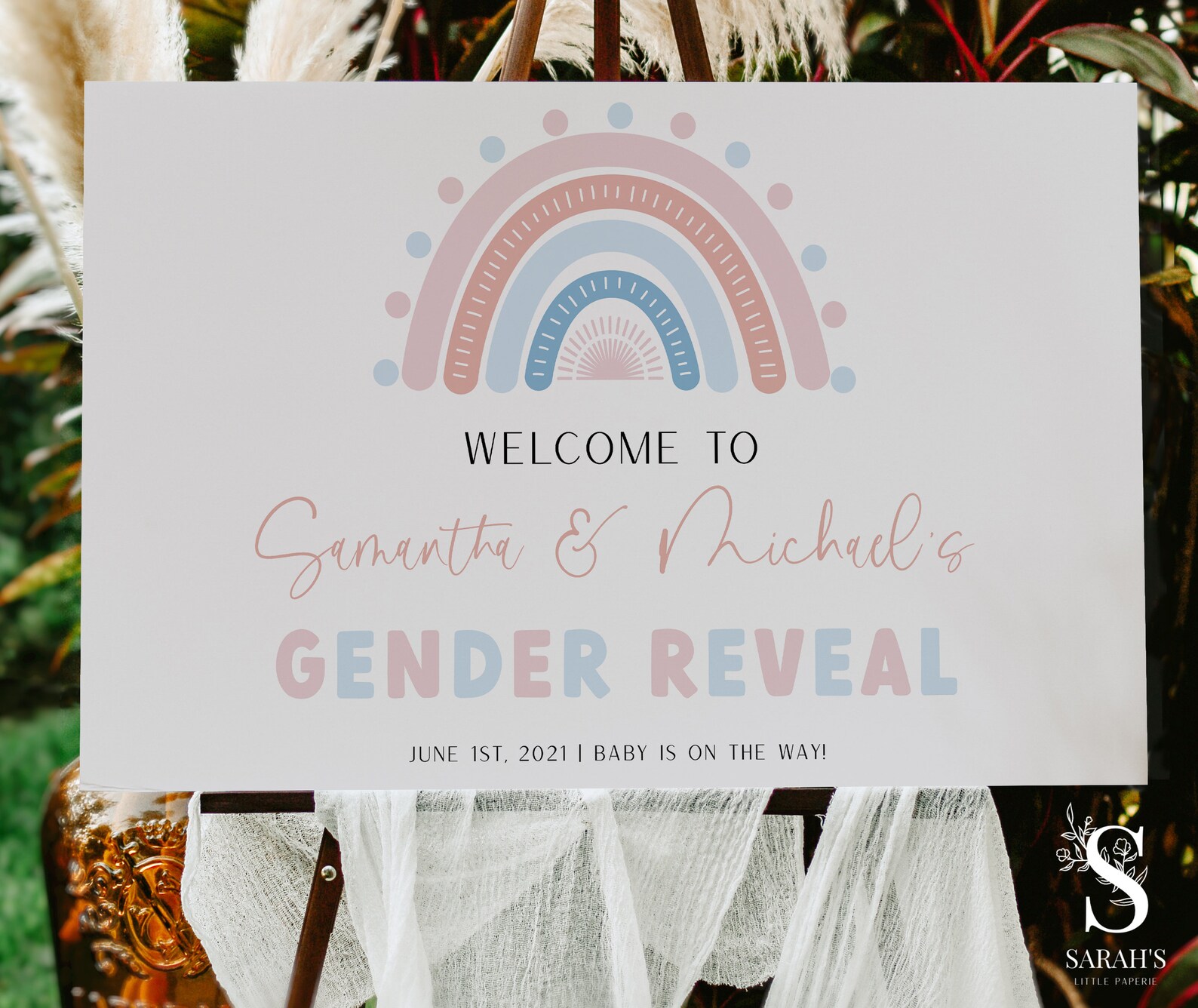 Rainbow Welcome Sign Gender Reveal Welcome Sign Rainbow - Etsy