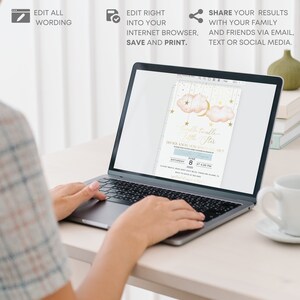 Editable Twinkle Twinkle Little Star Baby Shower Menu, 4x9", Gold Moon ...