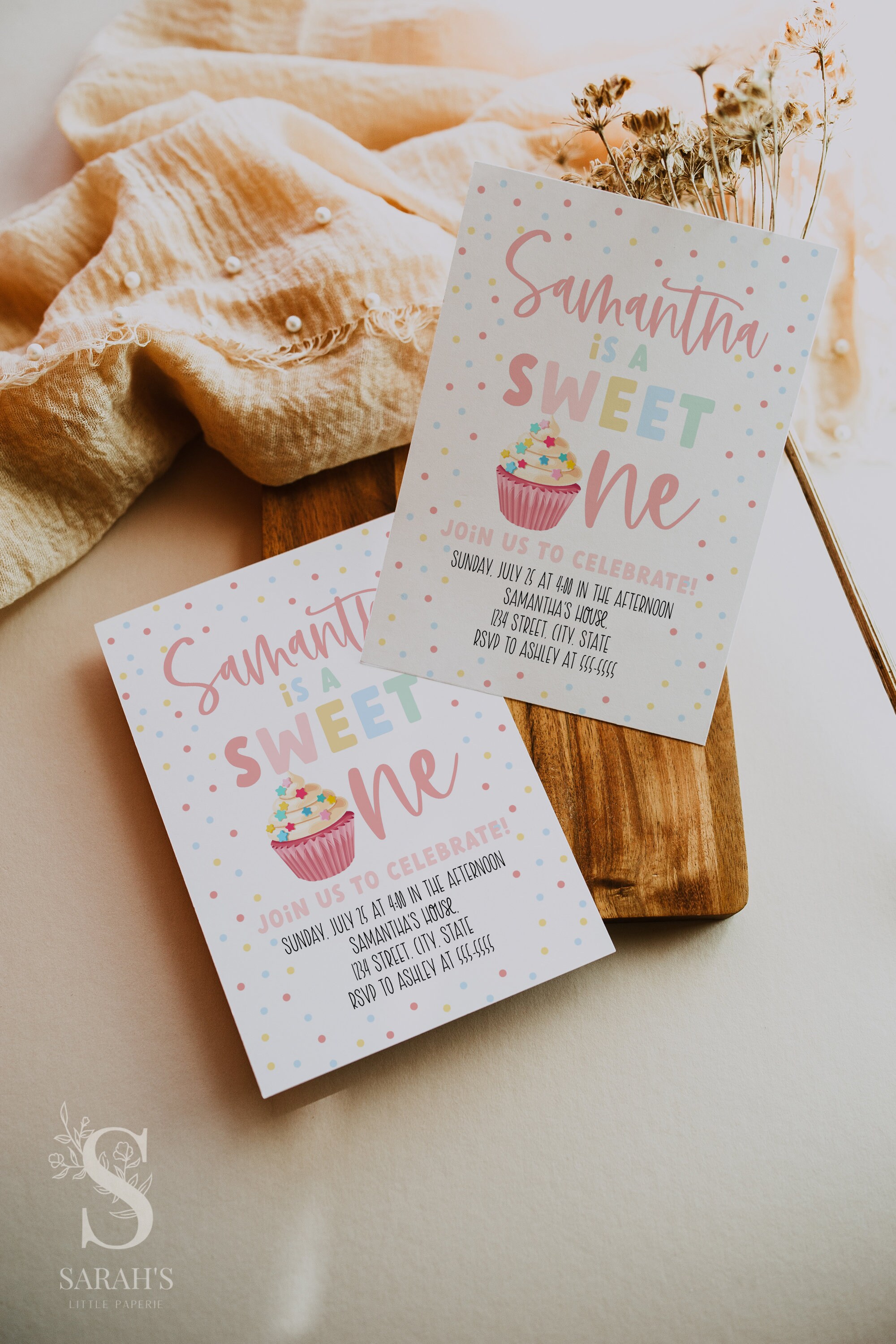 Sweet One Invitation Pastel Sweets Birthday Invitation - Etsy