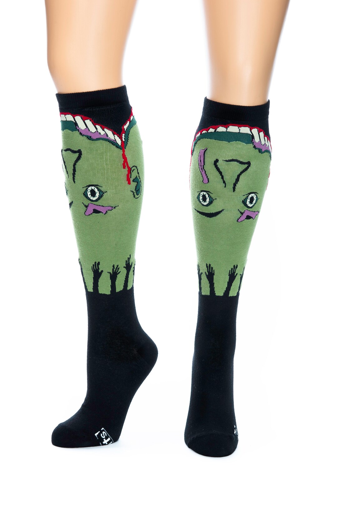 The Shizknits Zombie Dinner Women's Funky Knee High Socks - Etsy
