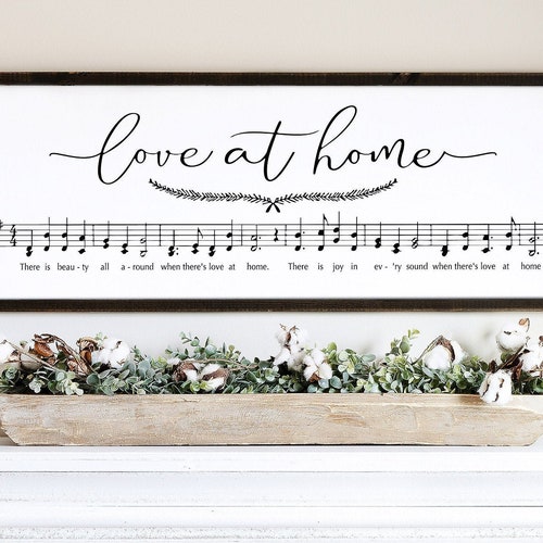 Love at Home Music Framed Farmhouse Sign - Etsy