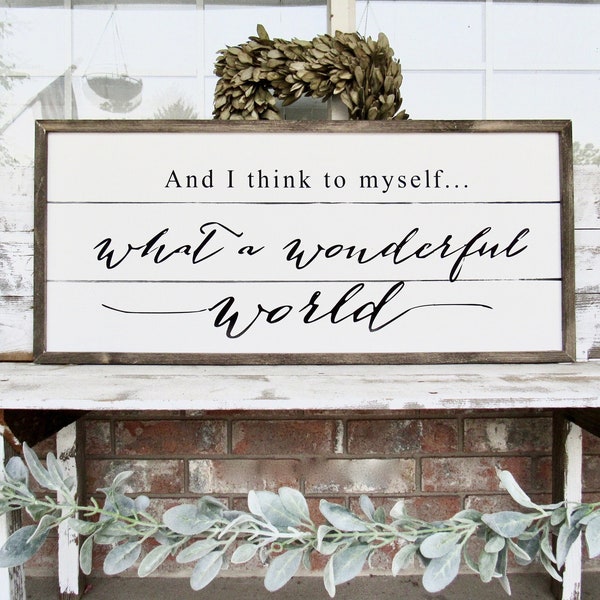 What a Wonderful World Sign - Etsy