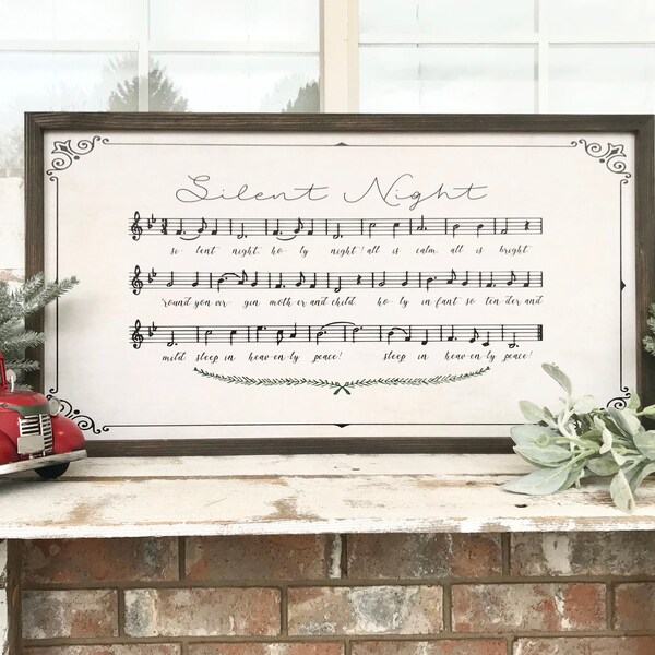 Silent Night Sign - Etsy