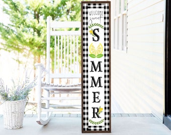 Welcome Summer Lemon Wood Sign/ Front Porch Welcome Sign/ Welcome ...