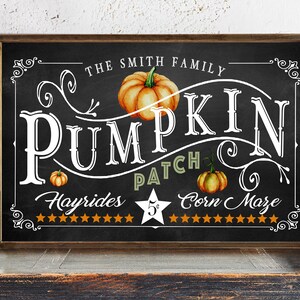 Personalized Pumpkin Patch Pumpkin Patch Wooden Framed Farmhouse Fall ...