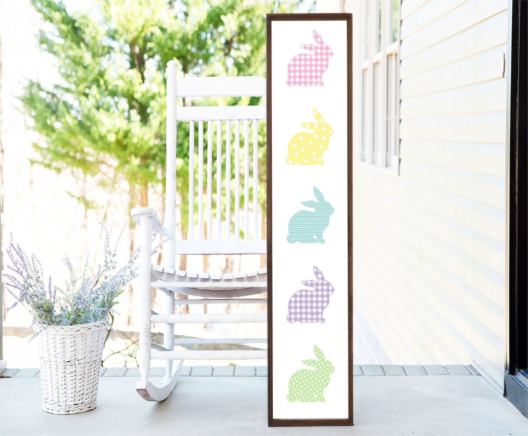 Cute Easter Rabbit Bunny Porch Farmhouse Sign Decor - Etsy