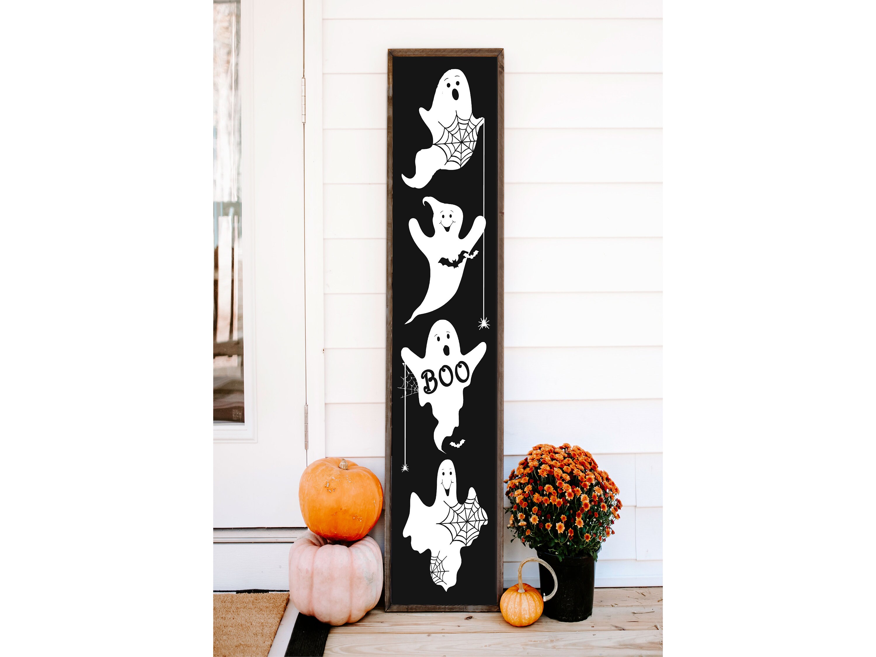 Halloween Ghosts Porch Sign Wood Framed Farmhouse Sign - Etsy