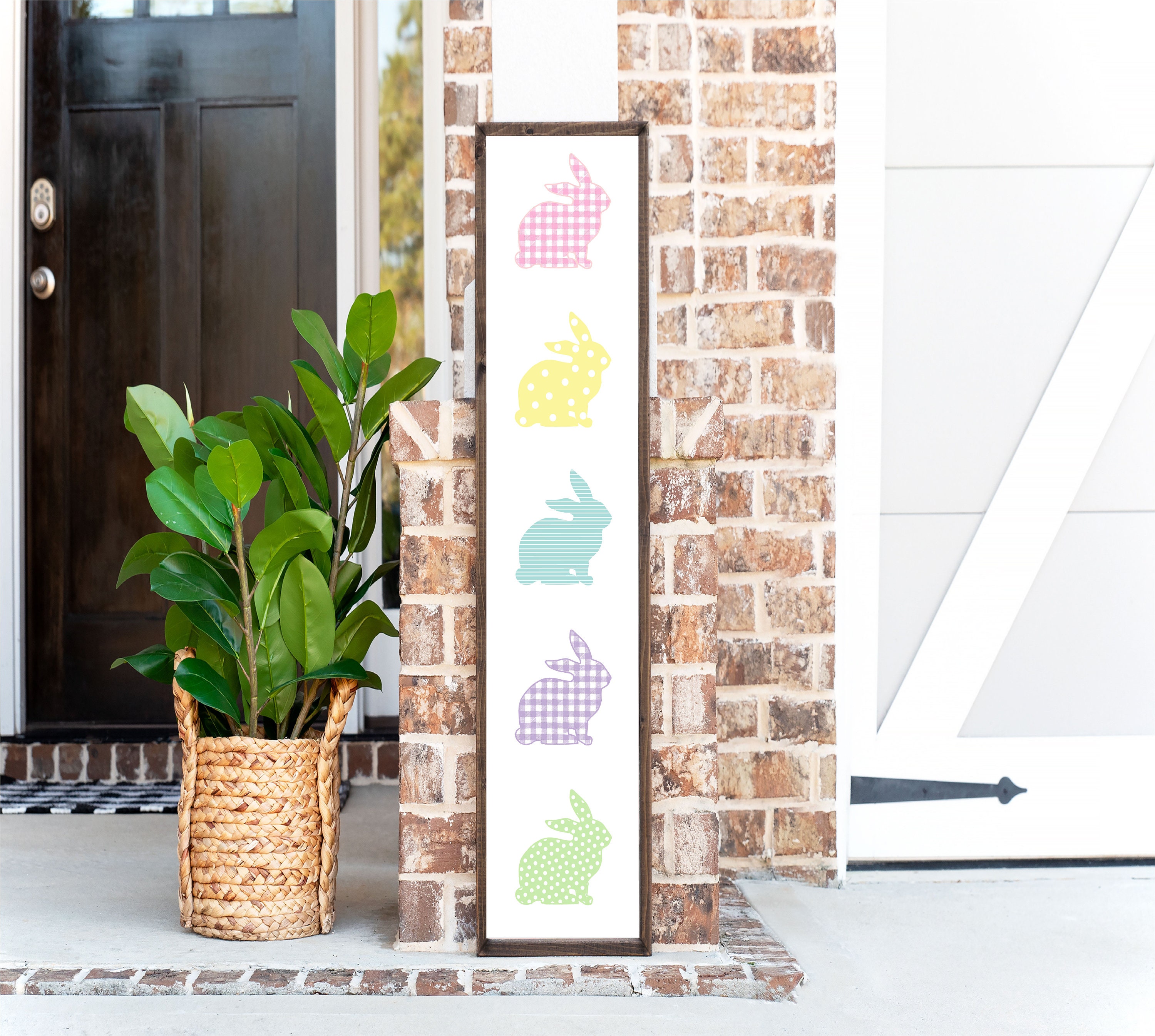Cute Easter Rabbit Bunny Porch Farmhouse Sign Decor - Etsy