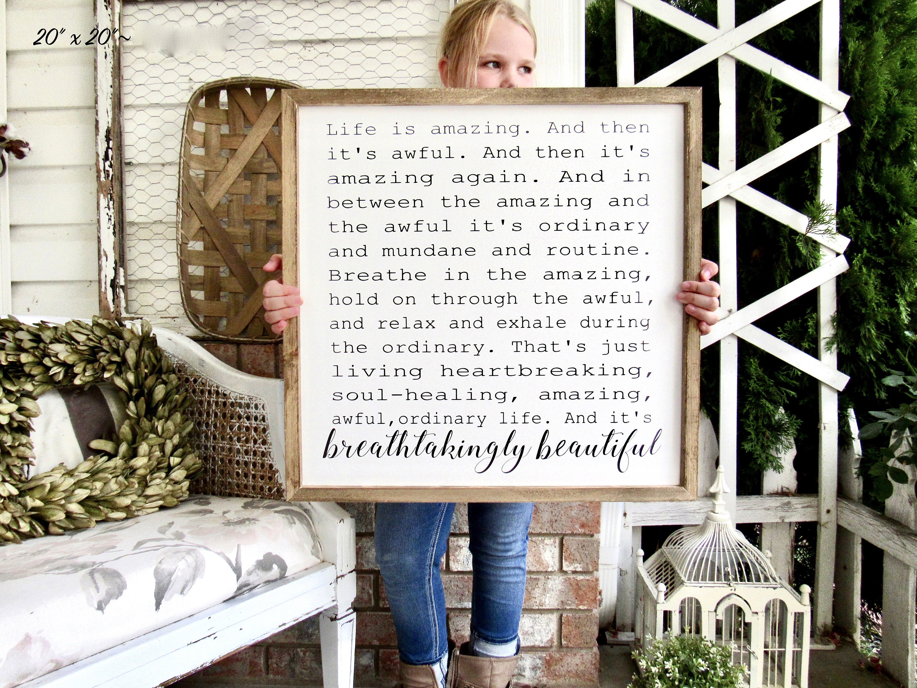 Home Décor Wall Hangings Life Is Amazing Framed Sign etna.com.pe