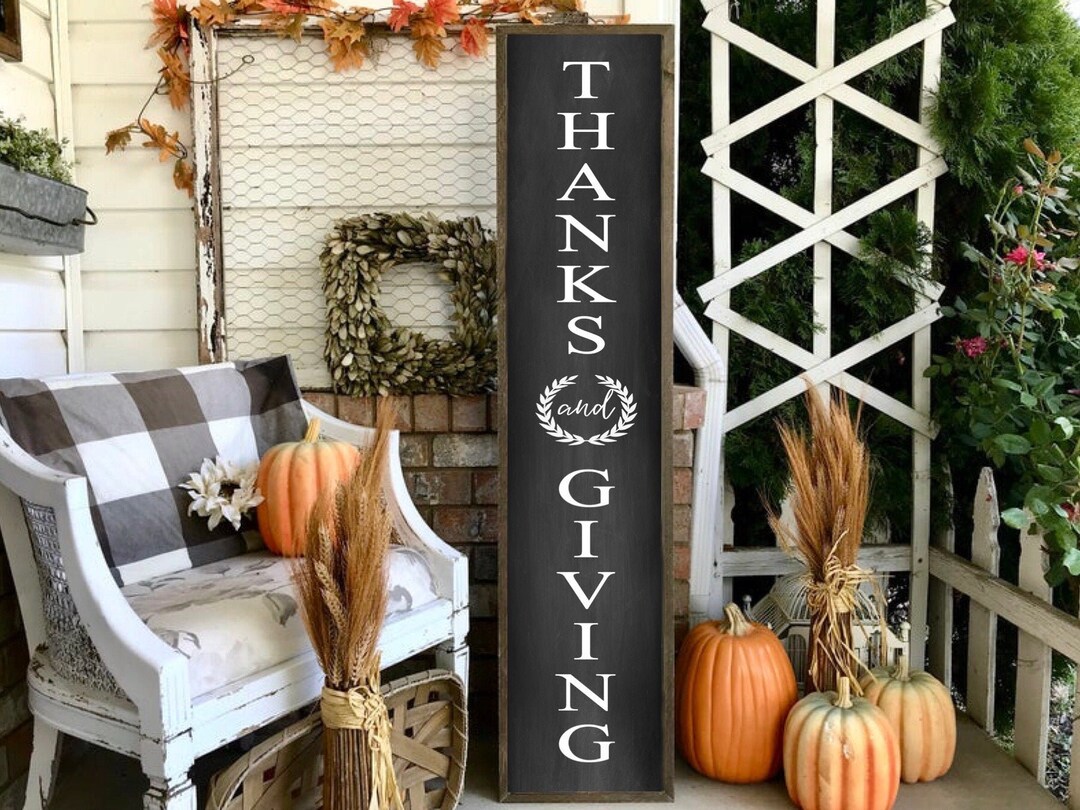 Thanks and Giving Sign Rustic and Primitive Thanksgiving and Fall Wood ...