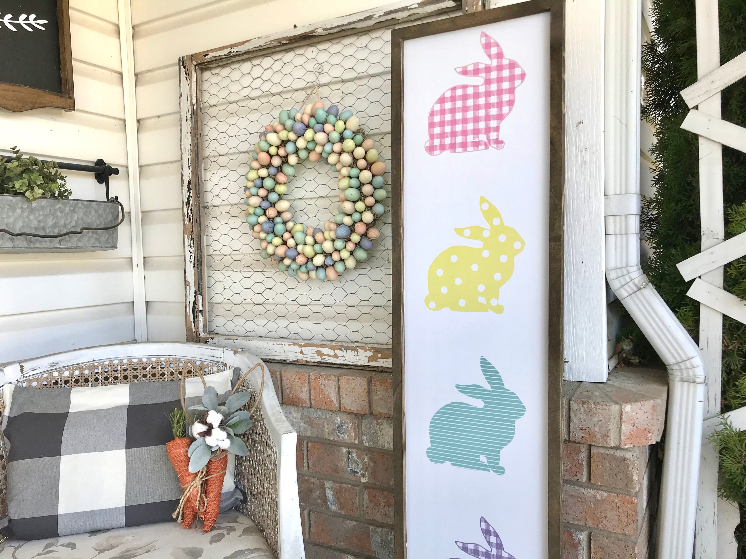 Cute Easter Rabbit Bunny Porch Farmhouse Sign Decor - Etsy